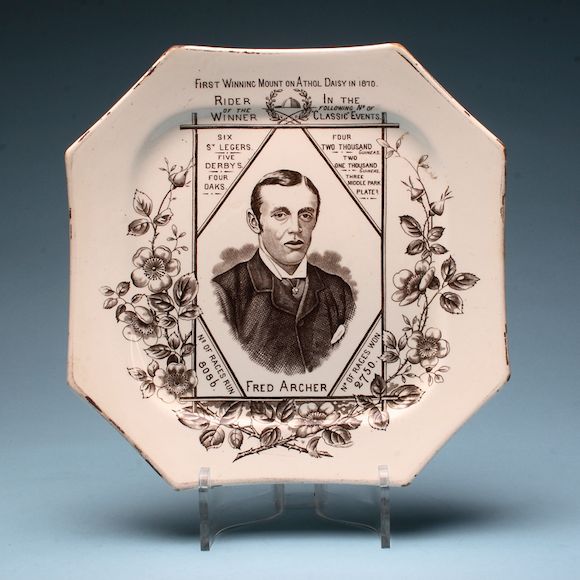 Bonhams : Fred Archer; a Wallis Gimson octagonal plate