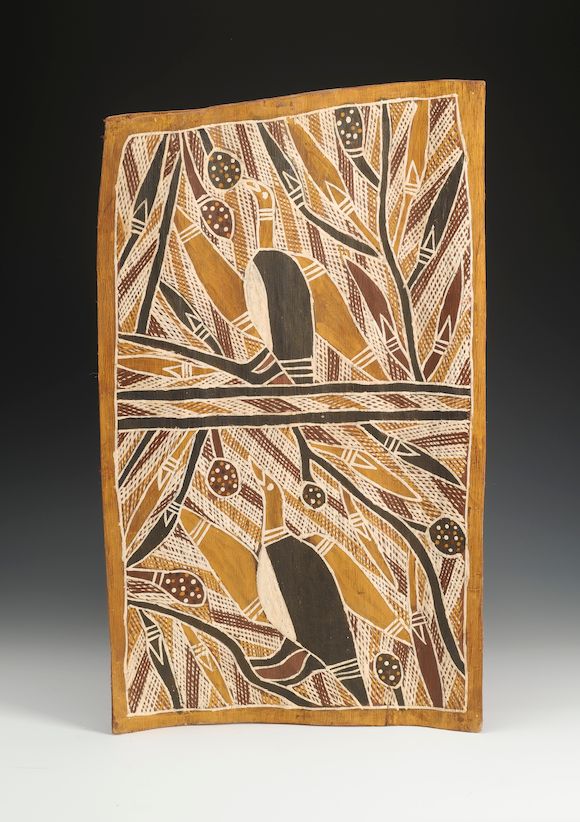 Bonhams : Three Australian bark paintings Johnny Rurriya, Maningrida ...