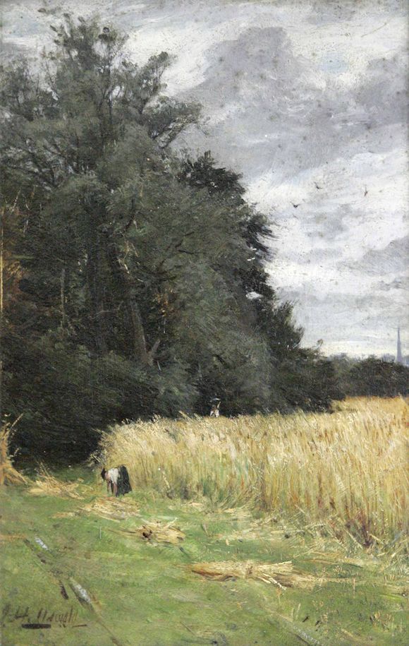 Bonhams : John Harvey Oswald (fl1851-1899) The barley field, together ...