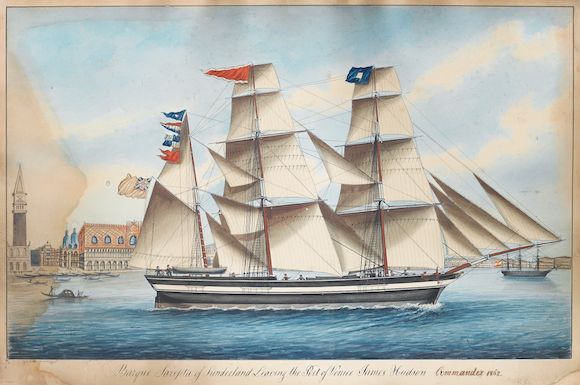 Bonhams : Giovanni Luzzo (Italian, 19th. Century) 'Barque Sarepta of ...