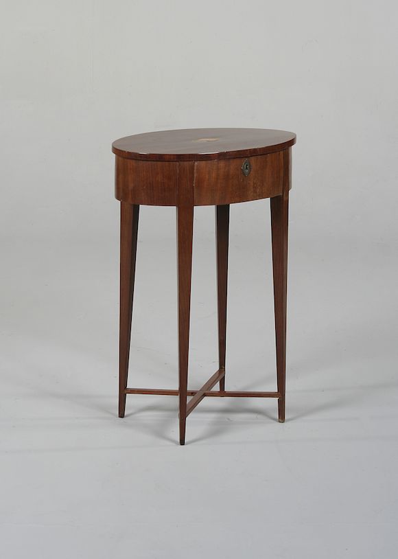 Bonhams : A 19th century mahogany oval work table