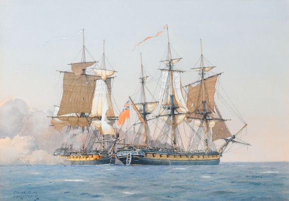 Bonhams : Derek George Montague Gardner (British, b.1914) H.M. Frigate ...