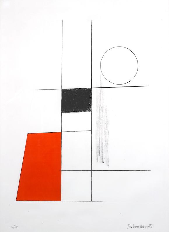 Bonhams : Barbara Hepworth Mycenae Lithograph, 1969, printed in colours ...