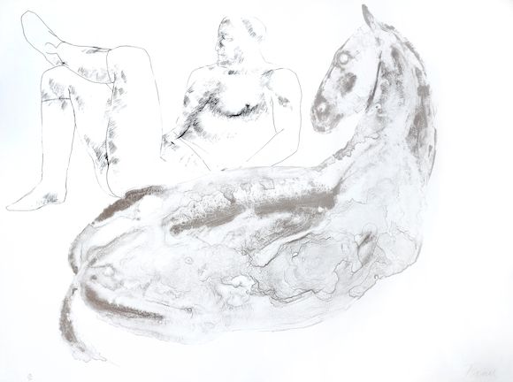 Bonhams : Elisabeth Frink Man and Horse VI Lithograph, 1971, from 'Man ...