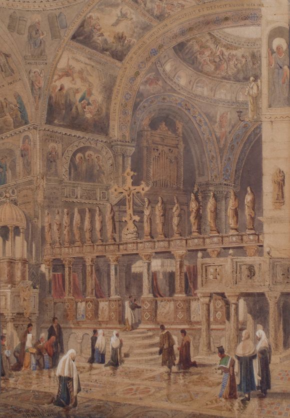 Bonhams : Joseph Josiah Dodd (British, 1810-1894) 'Interior with Screen ...