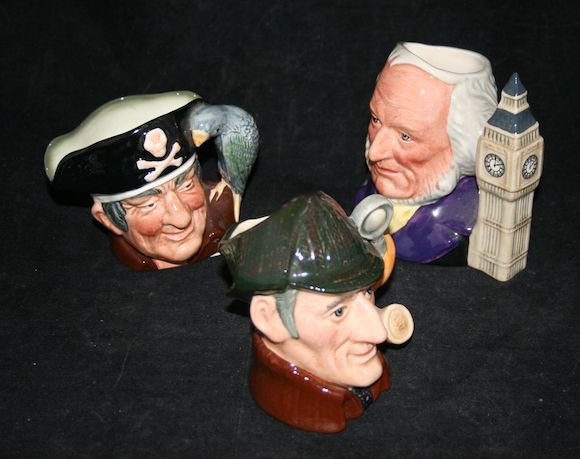 Bonhams : Jugs Three Royal Doulton small size character jugs