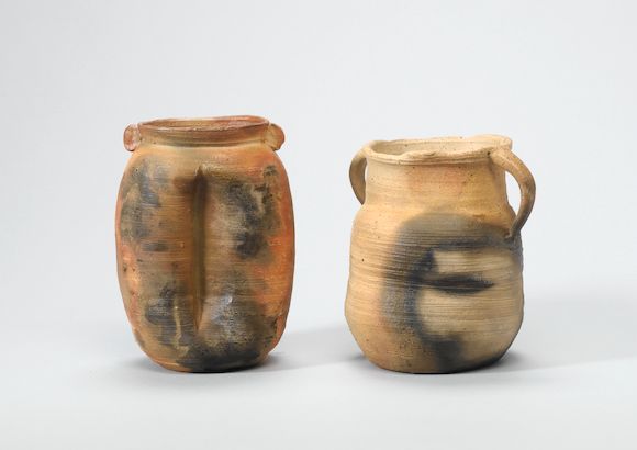 Bonhams : Janet Leach a small Pot with lugs Height 15cm (6in.)