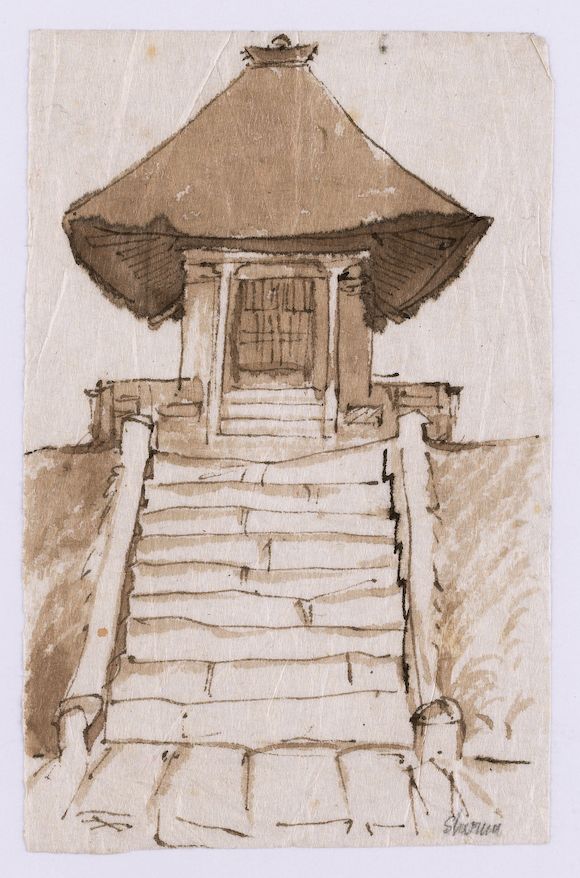 Bonhams : Bernard Leach 'Showa', a Drawing 15.2cm (6in.) x 9.8cm (3 7/8in.)