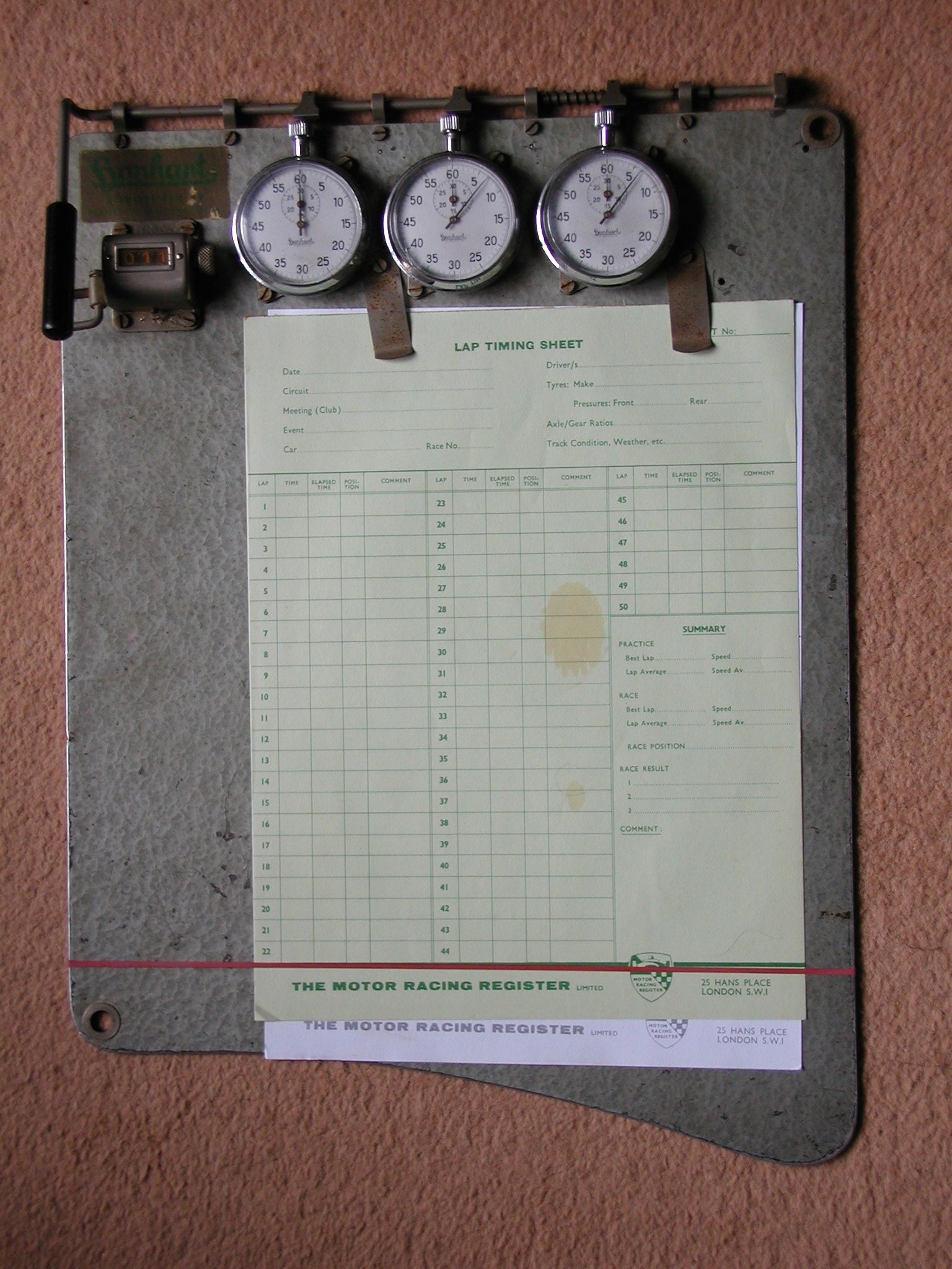 Bonhams Cars : A Hanhart ‘RoboTimer’ Lap-Board,