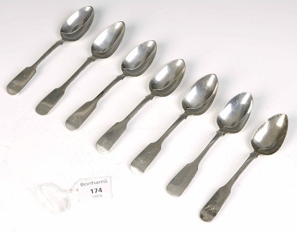 Bonhams : Seven Teaspoons By Alexander Cameron of Dundee, three with ...