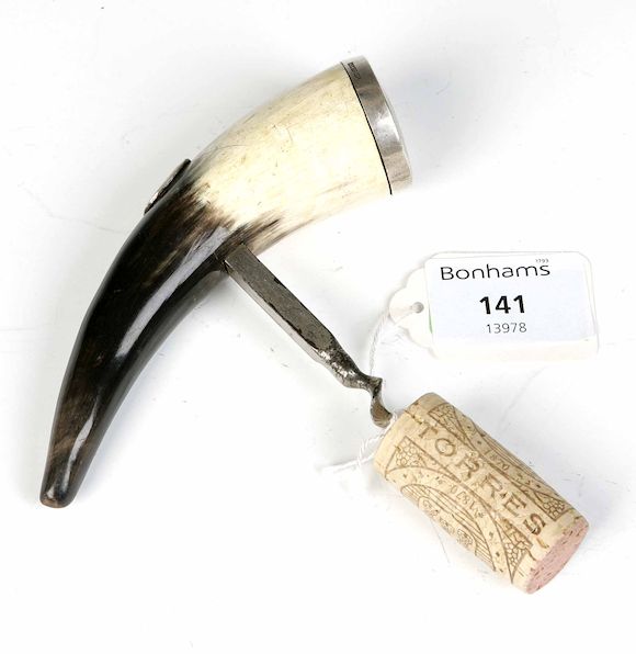 Bonhams : A silver-mounted horn Corkscrew By William Dunningham and Co ...