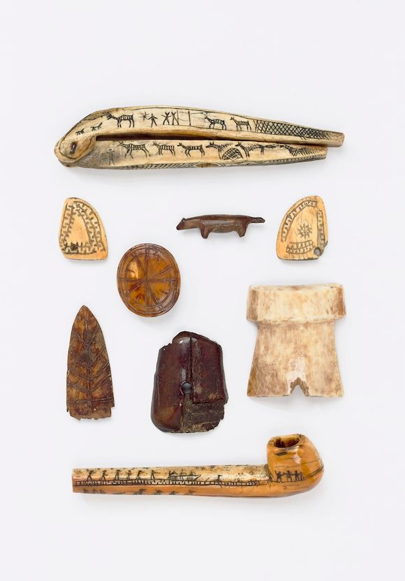 Bonhams : Eight Eskimo ivory and bone artefacts 8