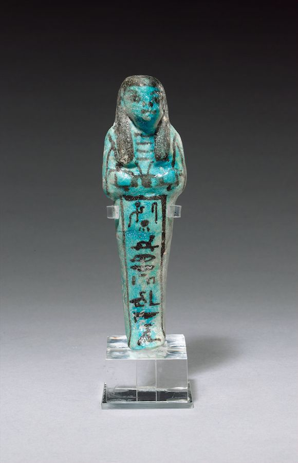 Bonhams : An Egyptian blue glazed composition shabti