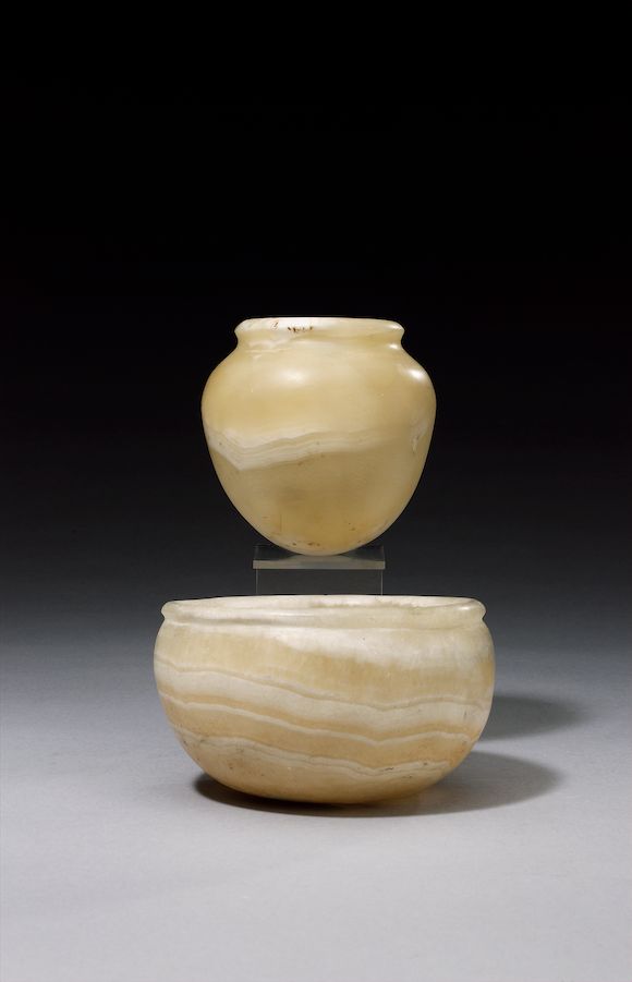 Bonhams : Two Egyptian alabaster jars 2