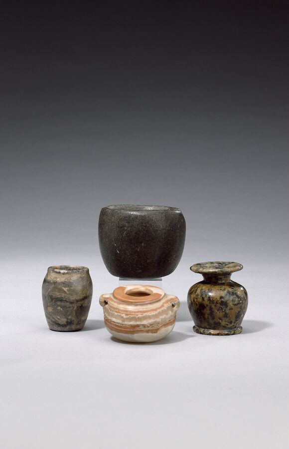 Bonhams : Four Egyptian stone vessels 4