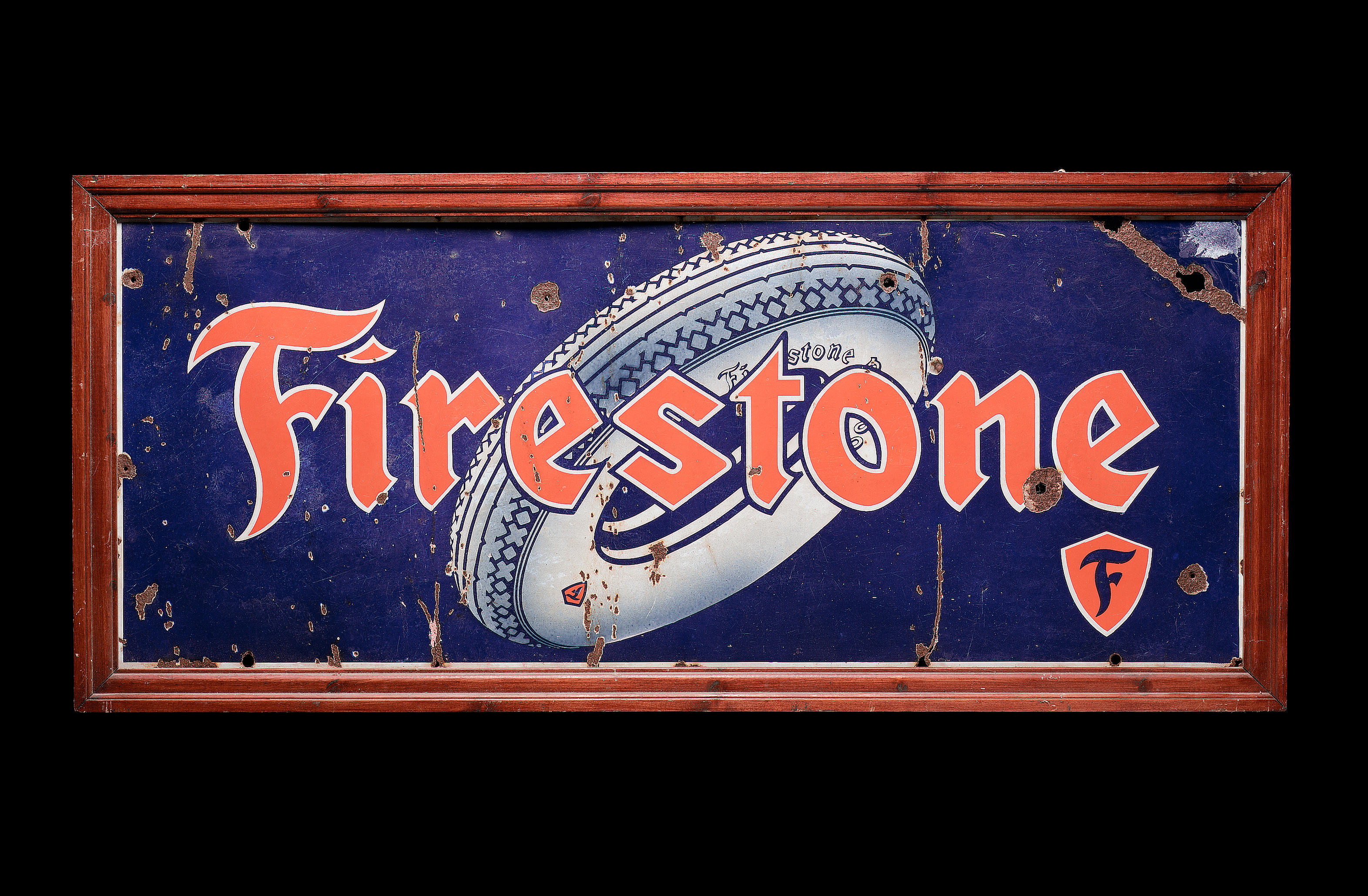 Bonhams Cars : A large 'Firestone' enamel sign,