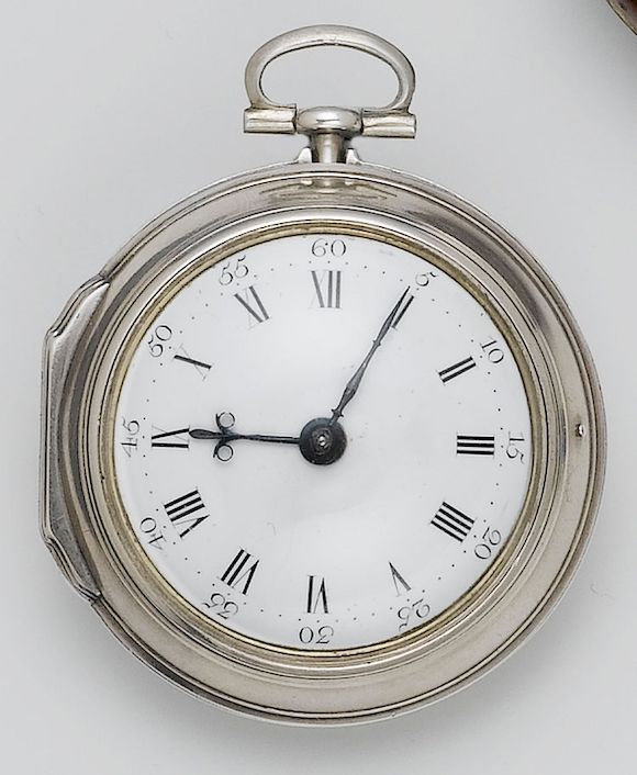 Bonhams : An early 18th century silver pair cased verge pocket watch ...