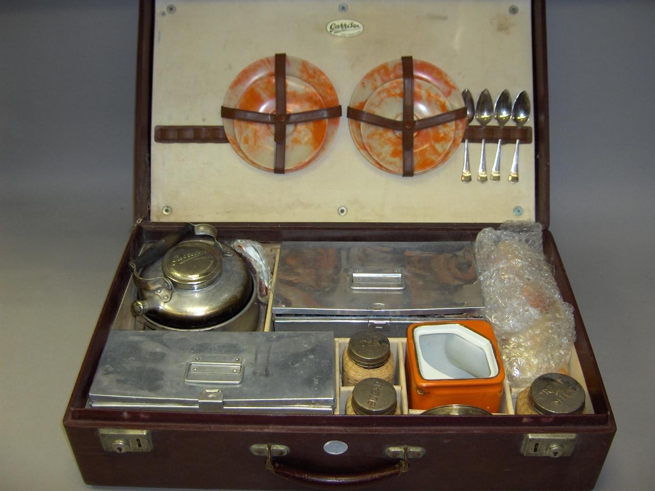 Bonhams Cars : A Garrison picnic and tea set, 1920s,