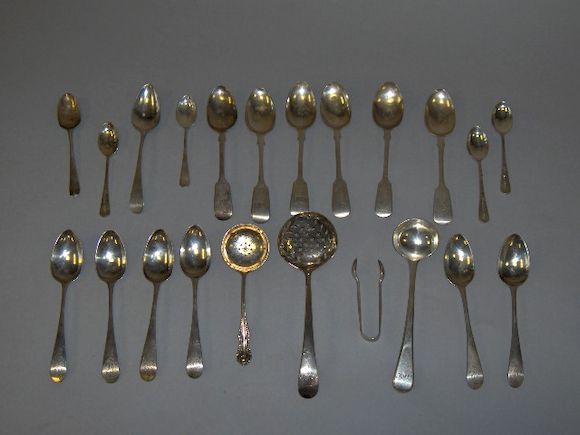 Bonhams : A quantity of various English teaspoons various dates and makers,