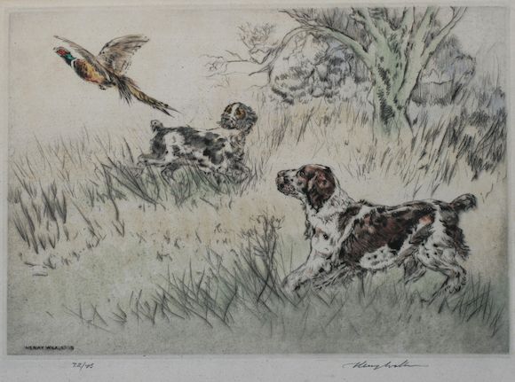 Bonhams : Henry Wilkinson (b. 1921) British Gundogs startling a ...