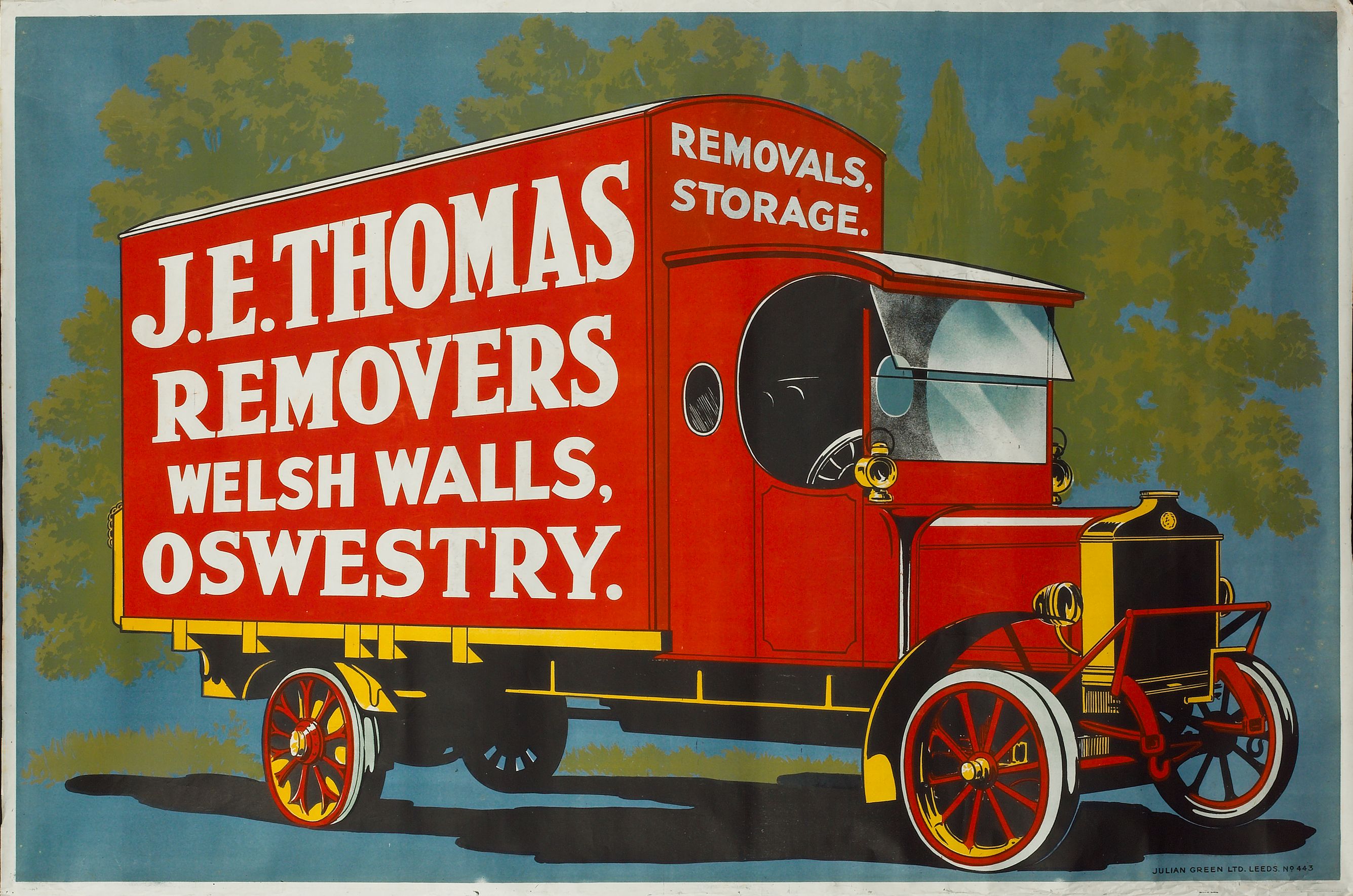 Bonhams Cars : A poster depicting an early 20th century transport scene,