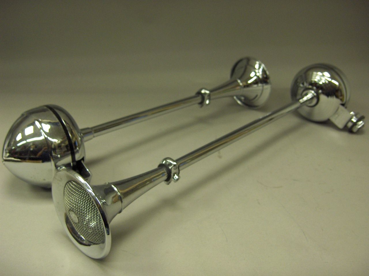 Bonhams Cars : A pair of long trumpet Lucas windtone horns,