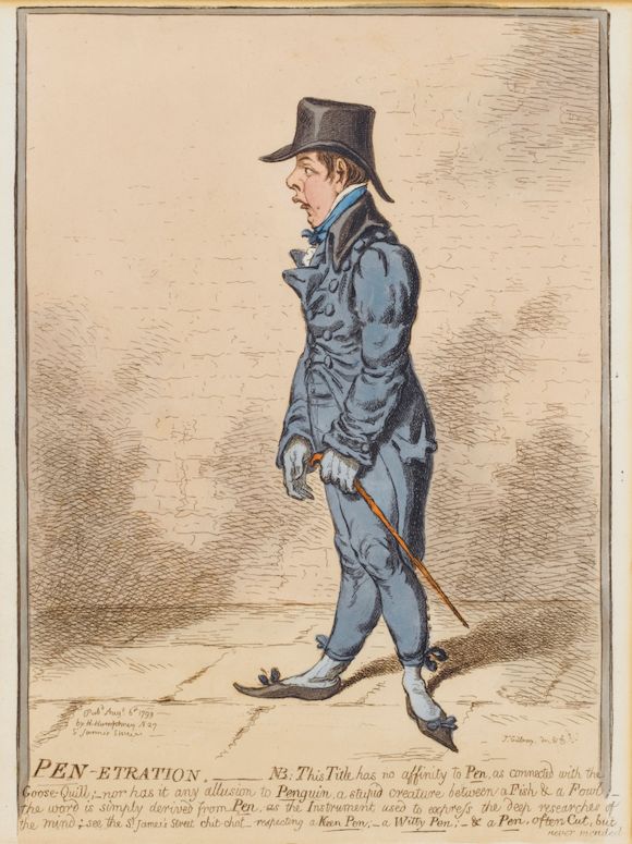 Bonhams : James Gillray Pen-etration Etching, 1799, with hand colouring ...
