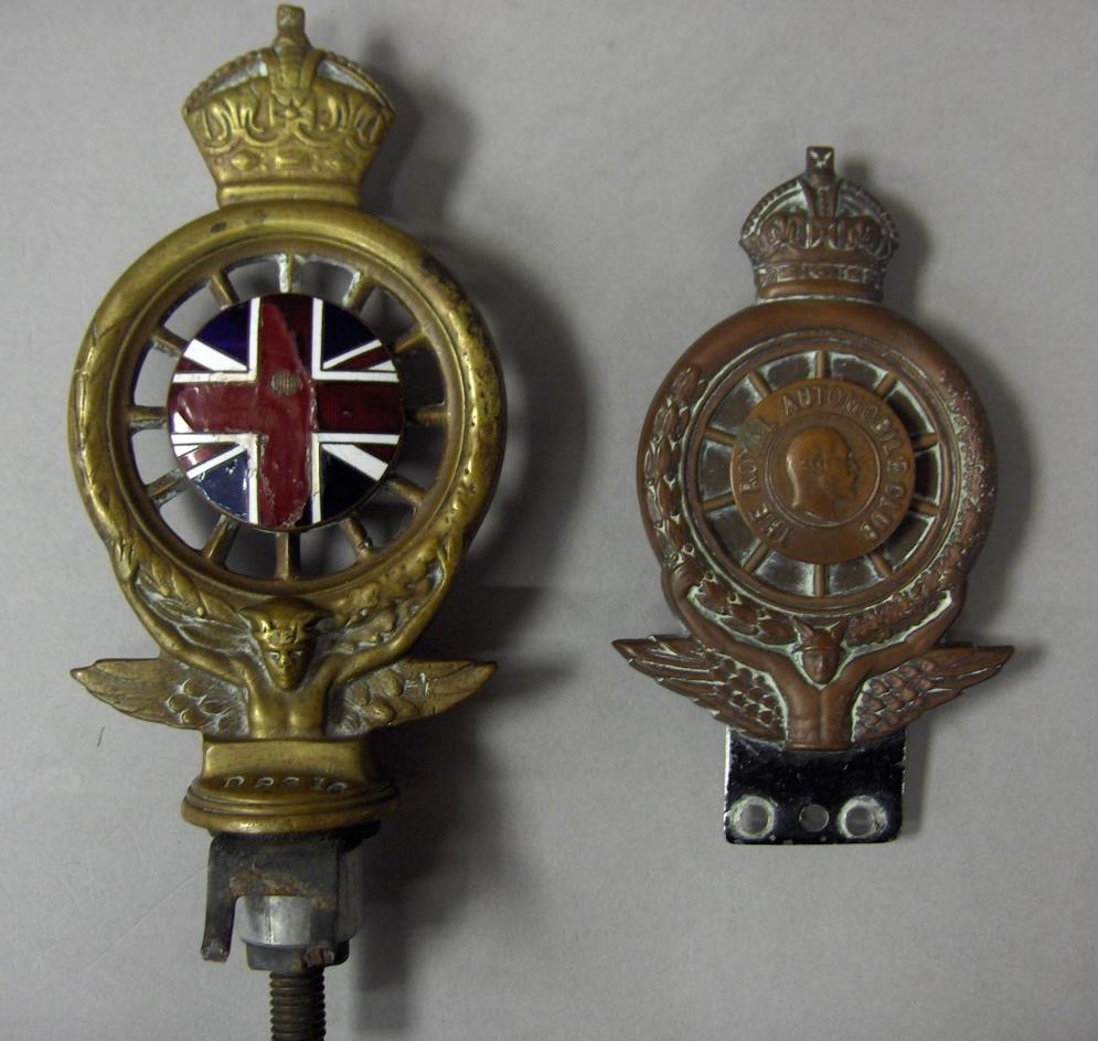 Bonhams Cars : An RAC Associate members badge with Union Jack centre,,