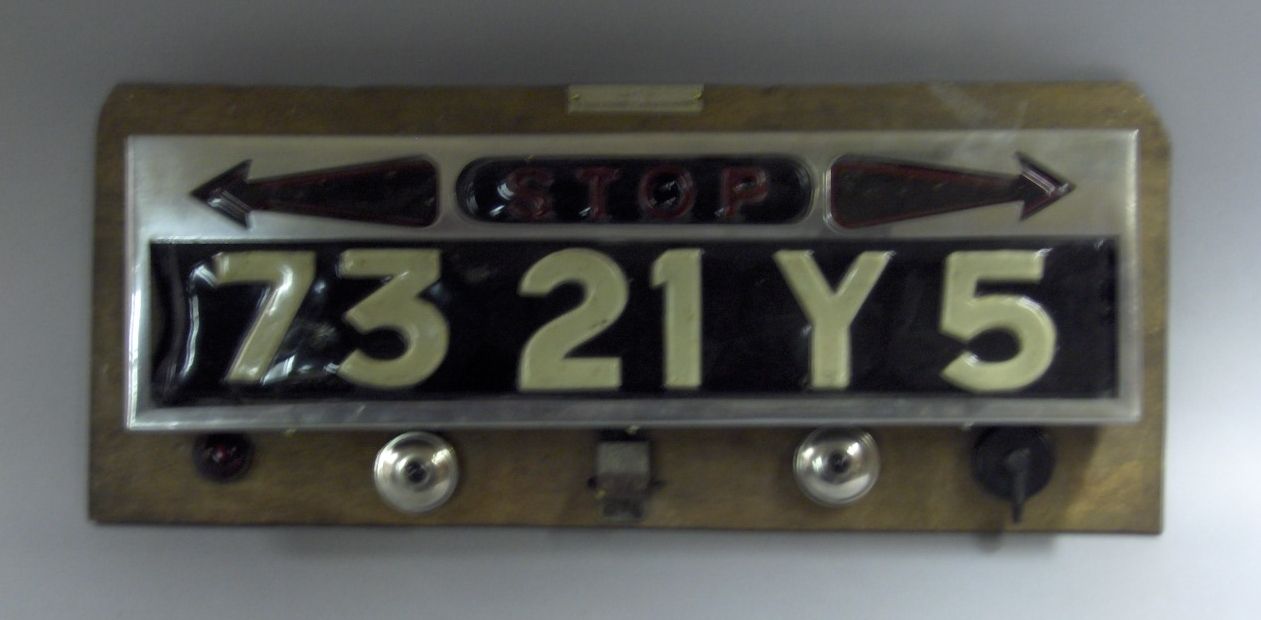 Bonhams Cars : A Luxtil illuminated number plate display board,
