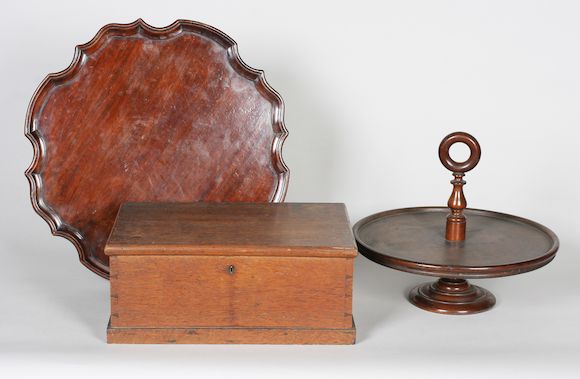 Bonhams : A George II/III style mahogany pie crust border circular tray ...