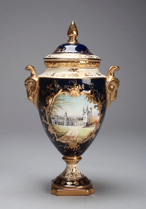 Bonhams : A Coalport Fine Bone China ram's head vase commemorating the ...