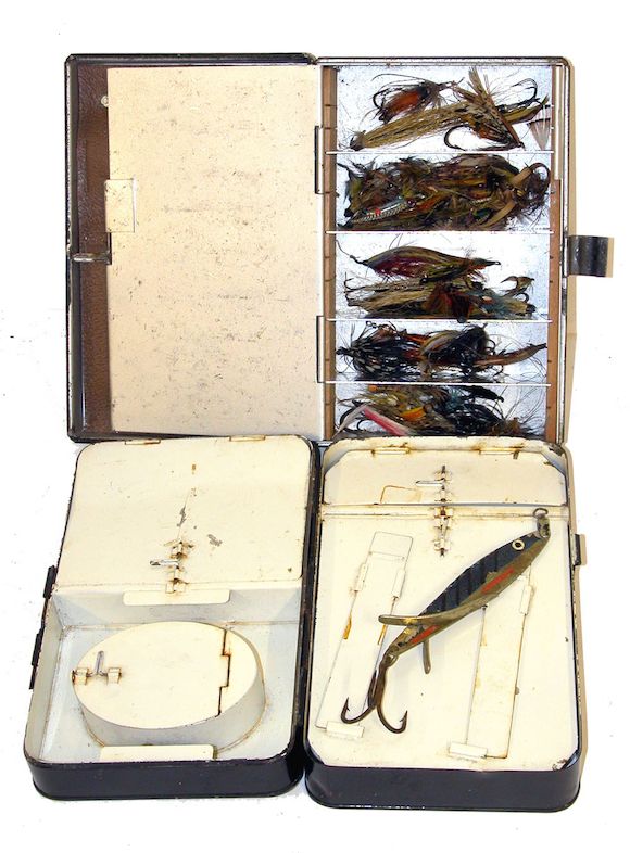 Bonhams : A Hardy black japanned Spintac bait box