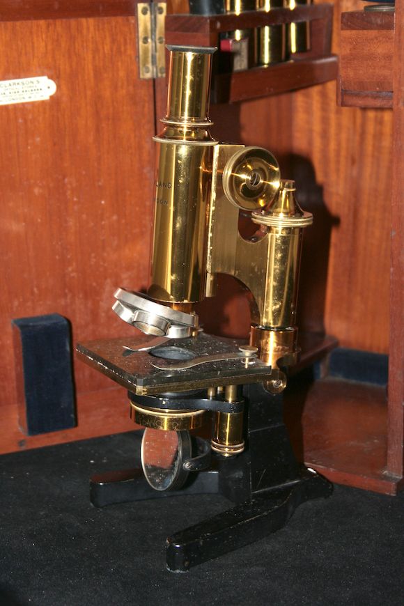 Bonhams : An early 20th Century compound monocular microscope, Rowland ...