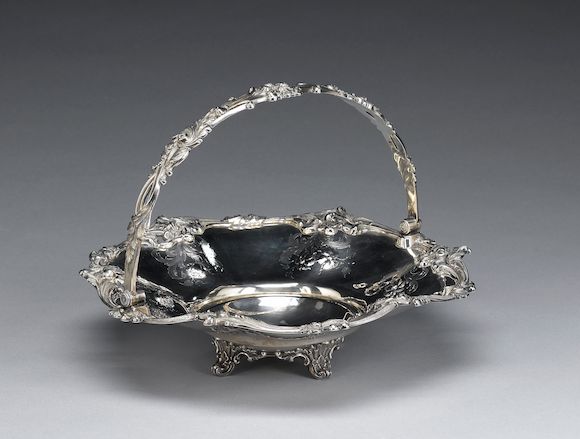 Bonhams : A Victorian silver swing-handled basket, by Robinson, Edkins ...