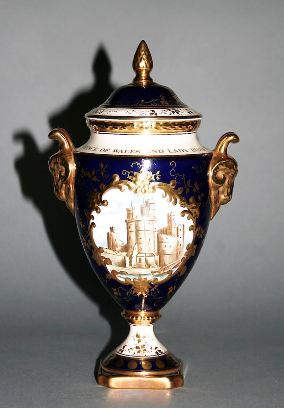 Bonhams : A Coalport Fine Bone China ram's head vase commemorating the ...