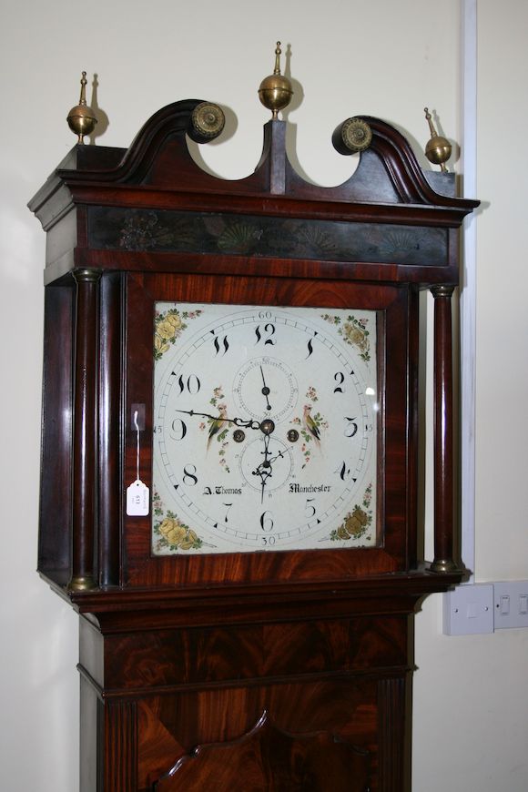 Bonhams : A mahogany white dial longcase clock, A. Thomas, Manchester ...