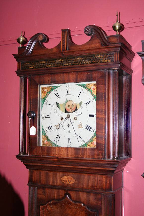 Bonhams : A mahogany painted dial longcase clock, James Probert, Wigan ...