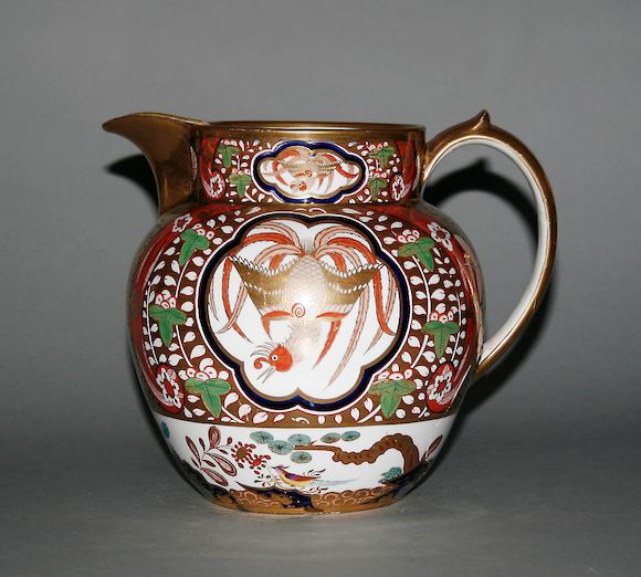 Bonhams : A large bulbous Spode jug early 19th Century,