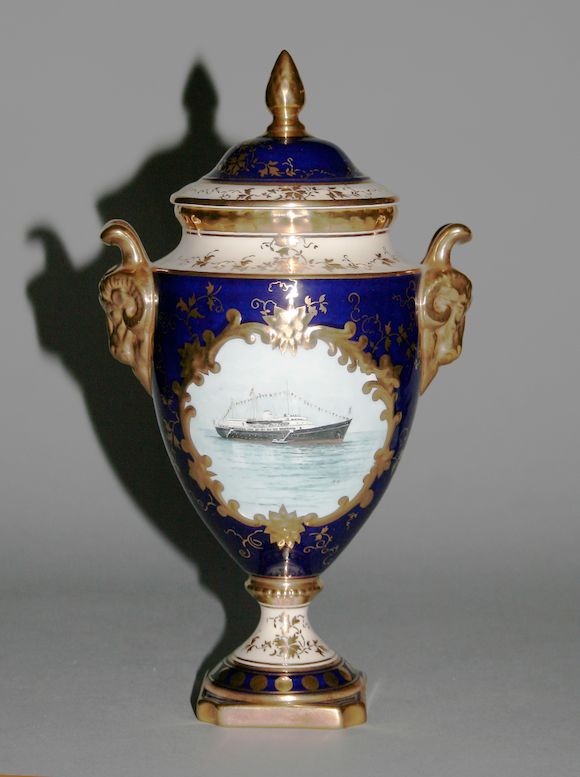 Bonhams : A Coalport Fine Bone China ram's head vase for the Queen's ...