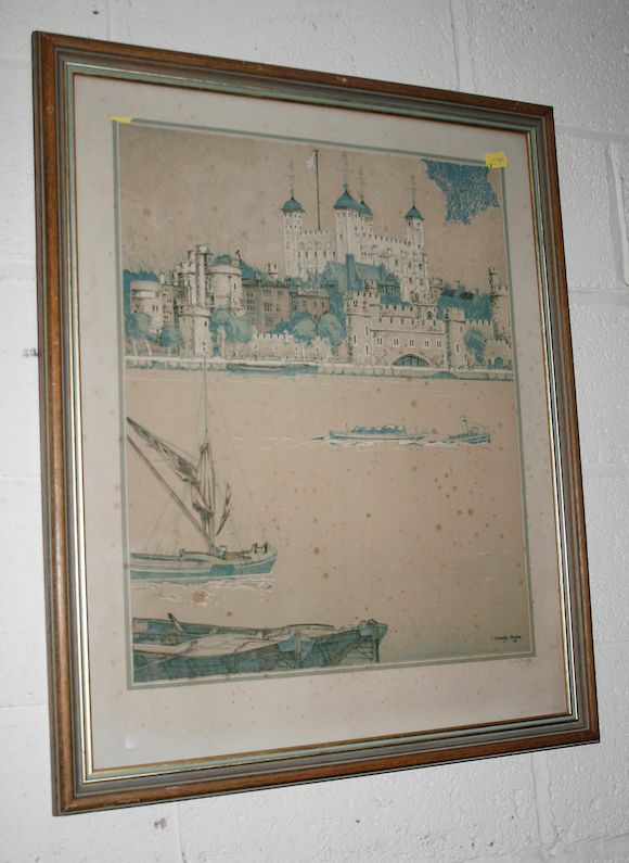 Bonhams : Dorothy Hutton the Tower of London, 22 of 25, 62cm x 50cm.