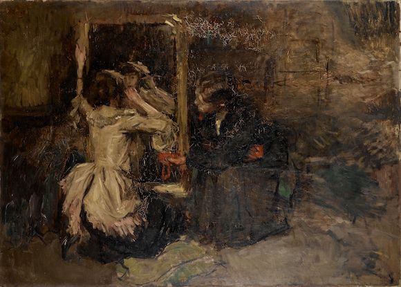 Bonhams : Jean Laudy (Belgian 1877-1956) Before the mirror 120.5 x 170. ...