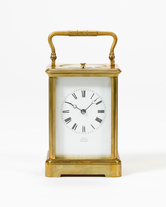 Bonhams : A late 19th century petite sonnerie carriage clock Boxell ...