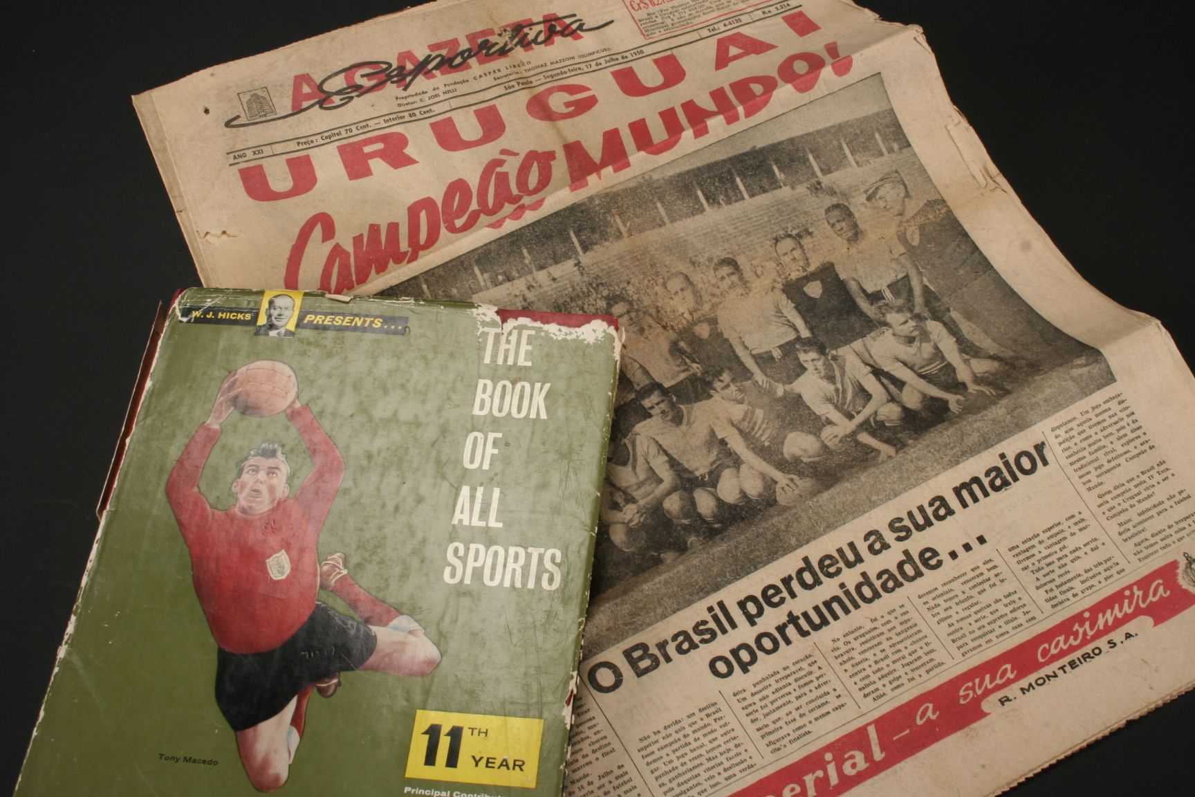 Bonhams : A newspaper covering the 1950 World Cup final