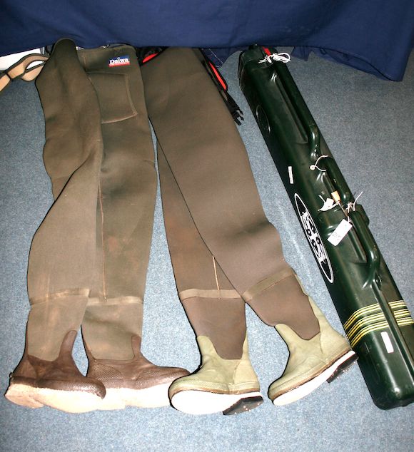 Bonhams : A pair of Daiwa Alltimor felt soled chest waders size 6