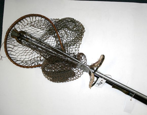 Bonhams : A Hardy's of Alnwick alloy and brass folding trout landing net