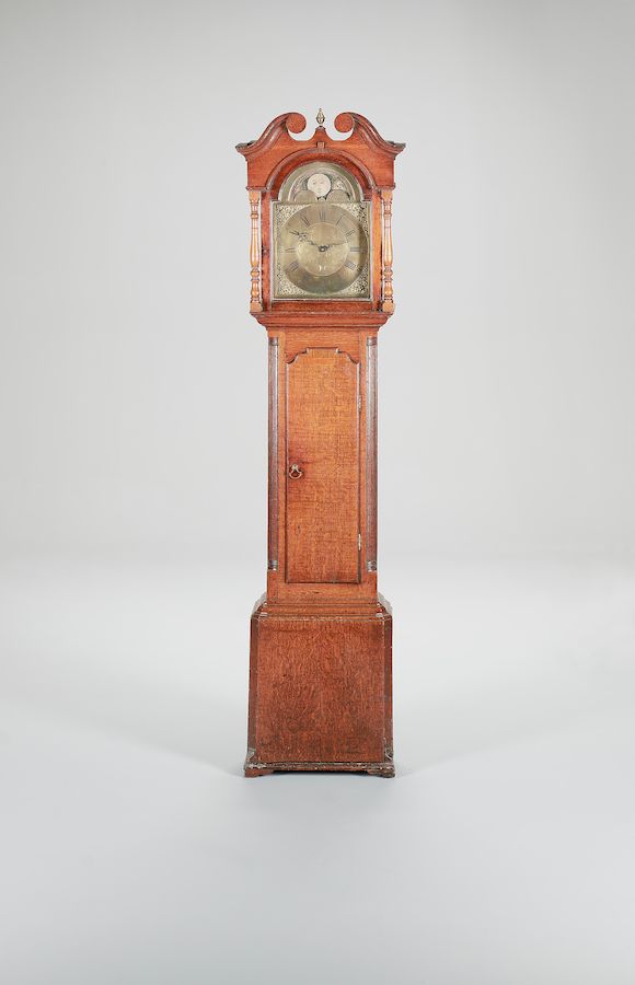 Bonhams : A late 18th century oak longcase thirty-hour clock with ...