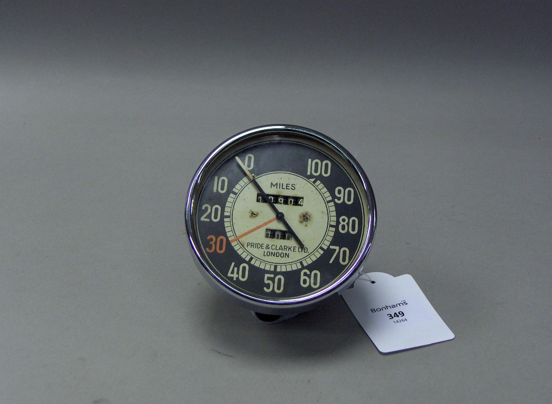 Bonhams Cars : A Pride and Clarke Ltd 100mph speedometer, 1930s,