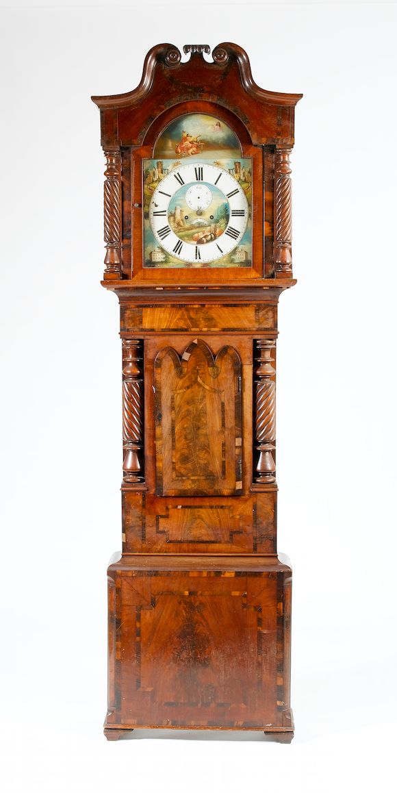 Bonhams : A mid 19th century cross banded mahogany longcase clock Unsigned