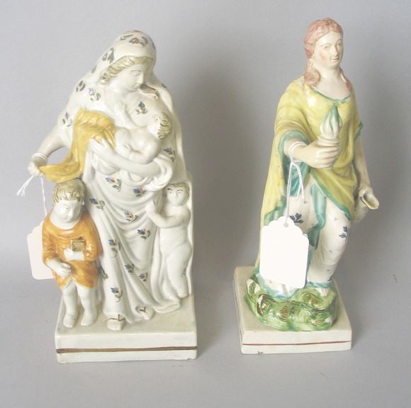 Bonhams : A Pratt Ware figure of Charity, circa 1800 and a pearlware ...