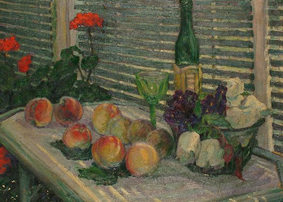 Bonhams : Elsie Henderson (British, 1880-1967) Still life with Geraniums.